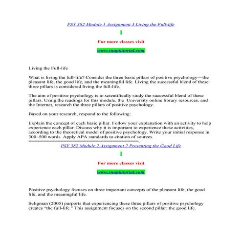 Psy 382 Massive Success / snaptutorial.com