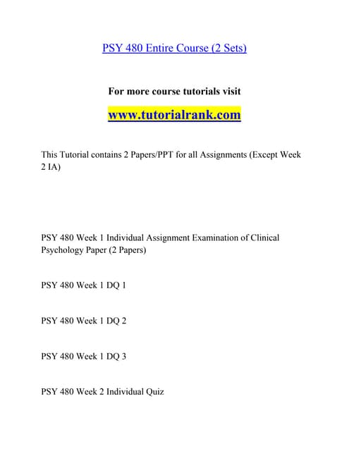 - Major Approaches to Clinical Psychology PresentationSelect.docx | Mental Health | Diseases and ...