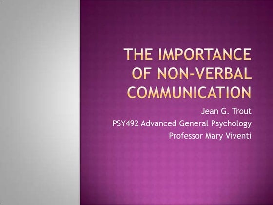 Verbal & Non-Verbal Communication | PPTX | Parenting Babies and ...