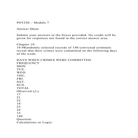 PSY520 – Module 7Answer SheetSubmit your answers in the .docx