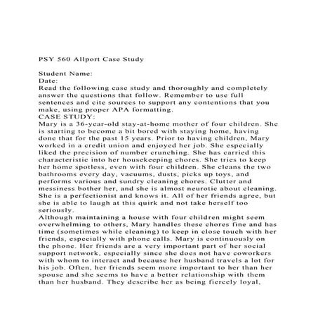 PSY 560 Allport Case StudyStudent NameDate Read the .docx