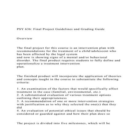 PSY 636 Final Project Guidelines and Grading Guide O.docx