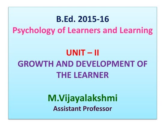 Learner development | PPTX