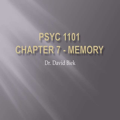 Psyc 1101 Chapter 7 Memory 3 Store Model | PPT