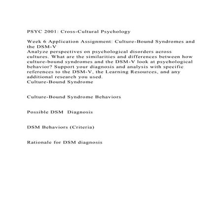 PSYC 2001 Cross-Cultural PsychologyWeek 6 Application Assignm.docx