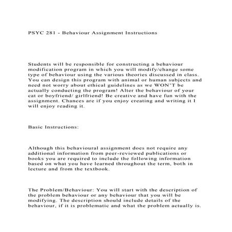 PSYC 281 - Behaviour Assignment InstructionsStudents will.docx