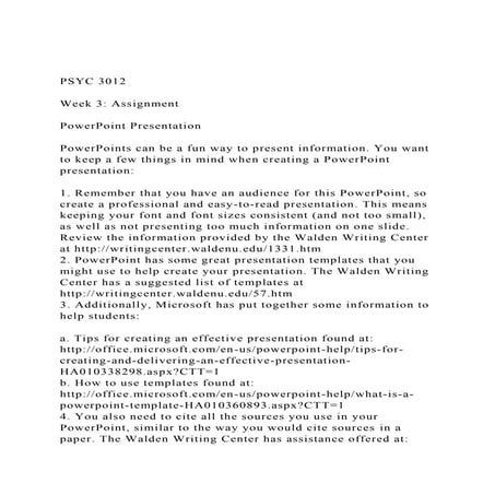 PSYC 3012Week 3 Assignment PowerPoint PresentationP.docx | Desktop ...