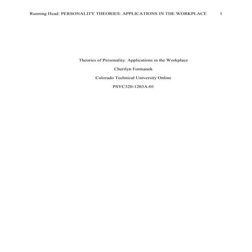 Psyc320 p5 ip theories of personality | PDF