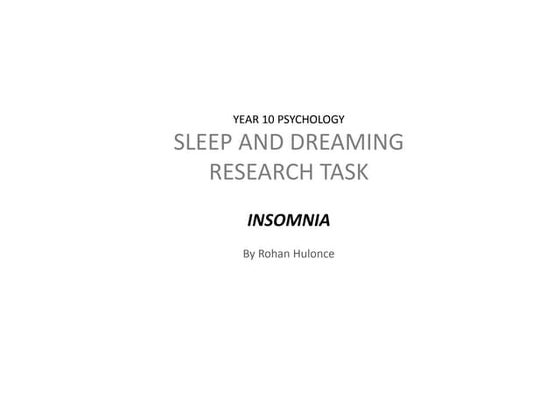Overcoming Insomnia | PPT