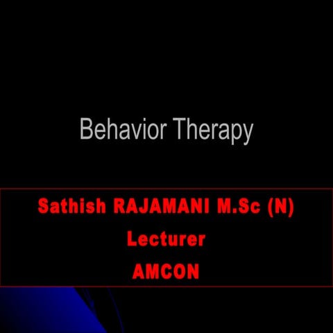 Behavior Therapy | PPT