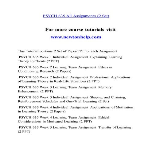 PSYCH 655 Massive Success / snaptutorial.com