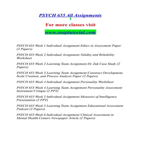 Psych 655 Effective Communication-snaptutorial.com