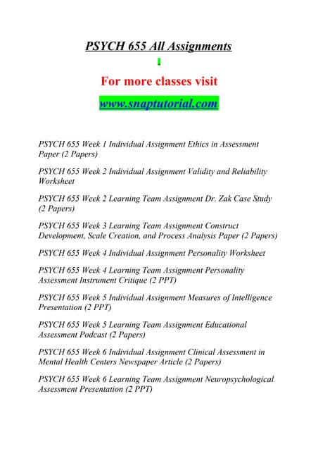 Psych 655 Effective Communication-snaptutorial.com