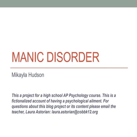 Manic/ Bipolar Disorder | PPTX