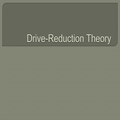 Drive Reduction Theory PPT Motivation And Emotion PowerPoint