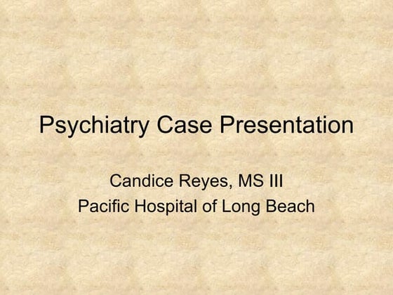 Patient Case Presentation | PPT | Blood Disorders | Diseases and Conditions