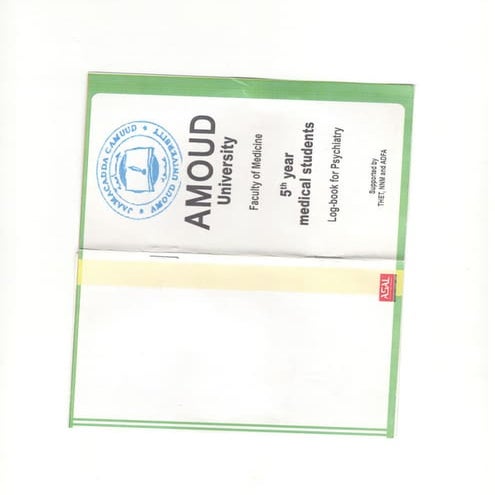 Psychiatry log book | PDF