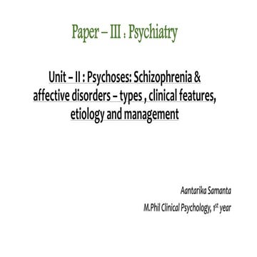 Schizophrenia & affective disorders | PPTX