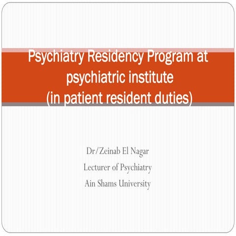 Psychiatry residency program at psychiatric hospital | PDF
