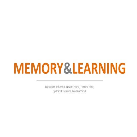 Memory and learning | PPT