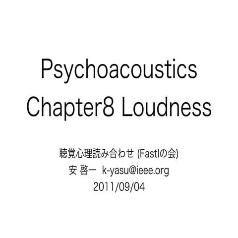 Psychoacoustics chapter8 loudness | PDF