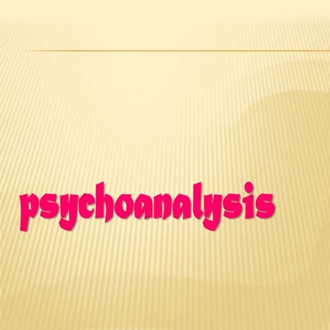Psycho analysis | PPTX