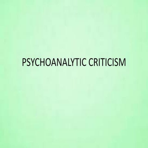 Psychoanalysis | PPT