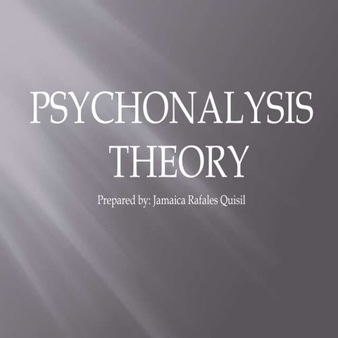 Psychoanalysis THEORY | PPTX