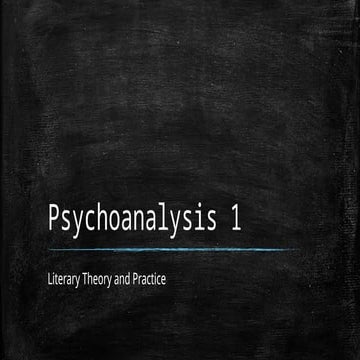 Psychoanalytic Criticism | PPTX