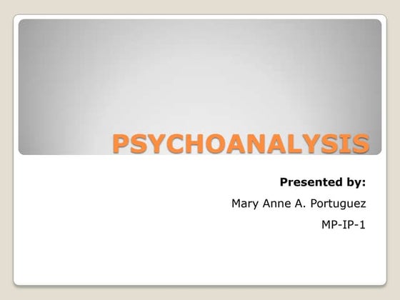 Psychoanalysis | PPTX