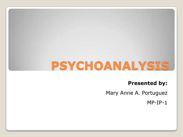 Psychoanalysis | PPTX