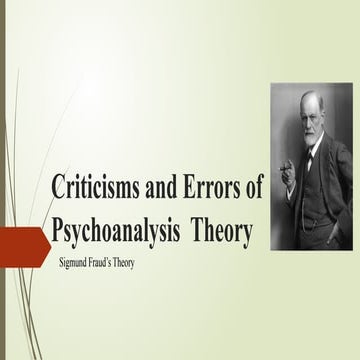 Psychoanalysis Theory of sigmand Freud and it's important | PPTX