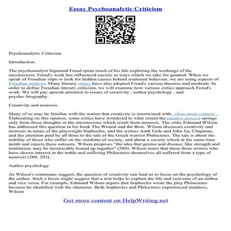 Psychoanalytic-Criticism for literary criticism | PPTX