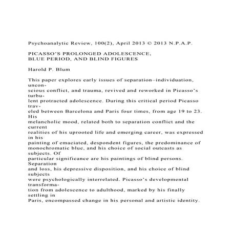 Picasso written study | DOCX