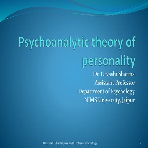 Psychoanalytic theory of personality | PPTX