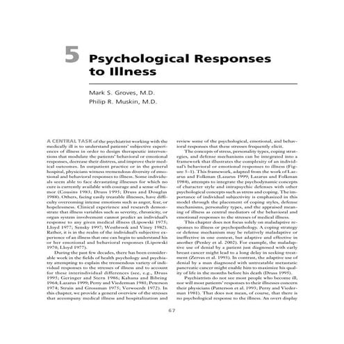 Psychological responses-to-illness-textbook-of-psychosomatic-medicine | PDF