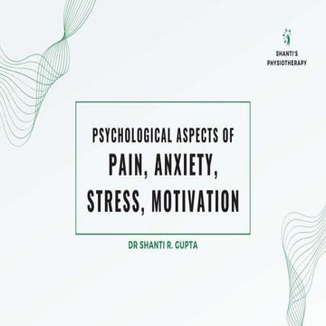 Psychological aspects of Pain, Anxiety, Stress, Motivation I Sports ...