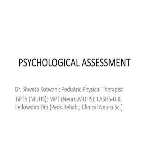 Psychological Assessment | PPT