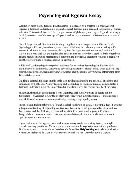 Self Esteem Essay | PDF