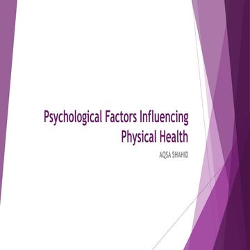 Psychological Factors influence on health | PPTX