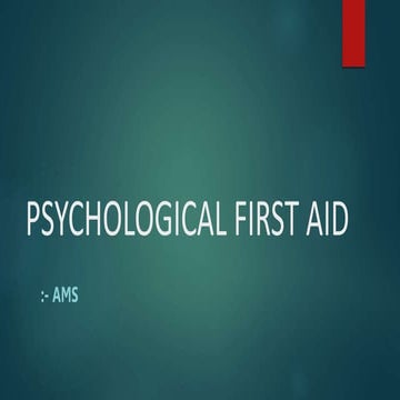 Psychological First Aid | PPTX