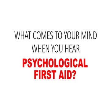 Psychological First Aid | PPT