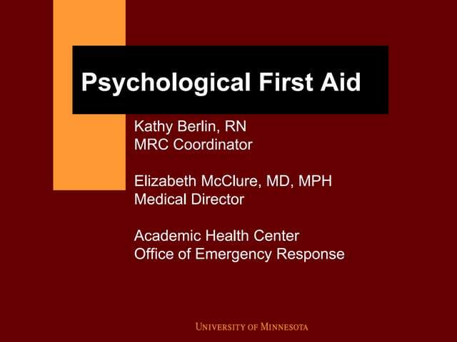 Psychological First Aid | PPTX