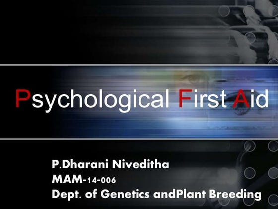 Psychological First Aid | PPT