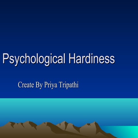 Psychological hardiness | PPT