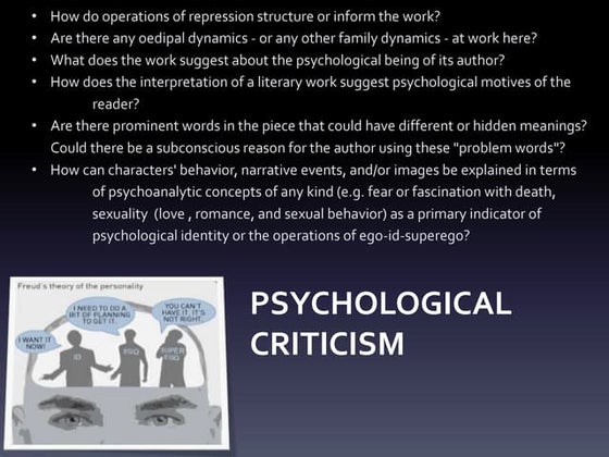 Psychoanalytic criticism | PPTX | Fiction | Books and Literature