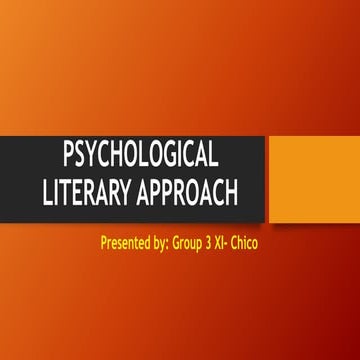 Psychological literary approach | PPTX