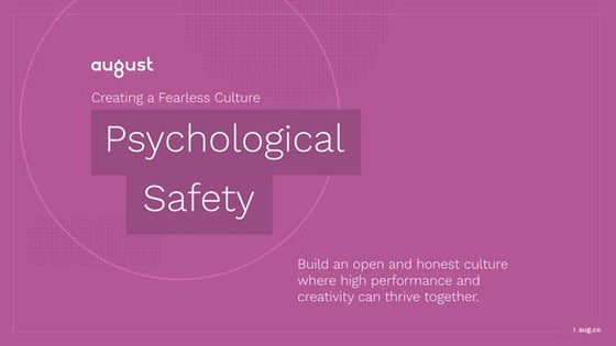 Psychological Safety in the Workplace | PPT