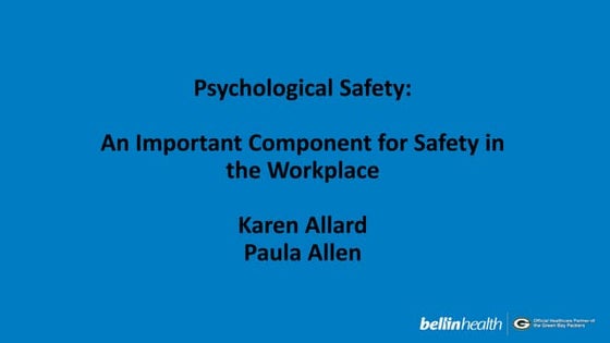 Psychological Safety in the Workplace | PPTX