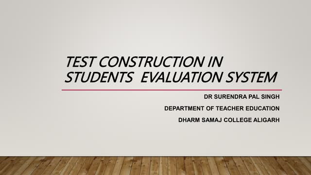 Test Construction | PPTX